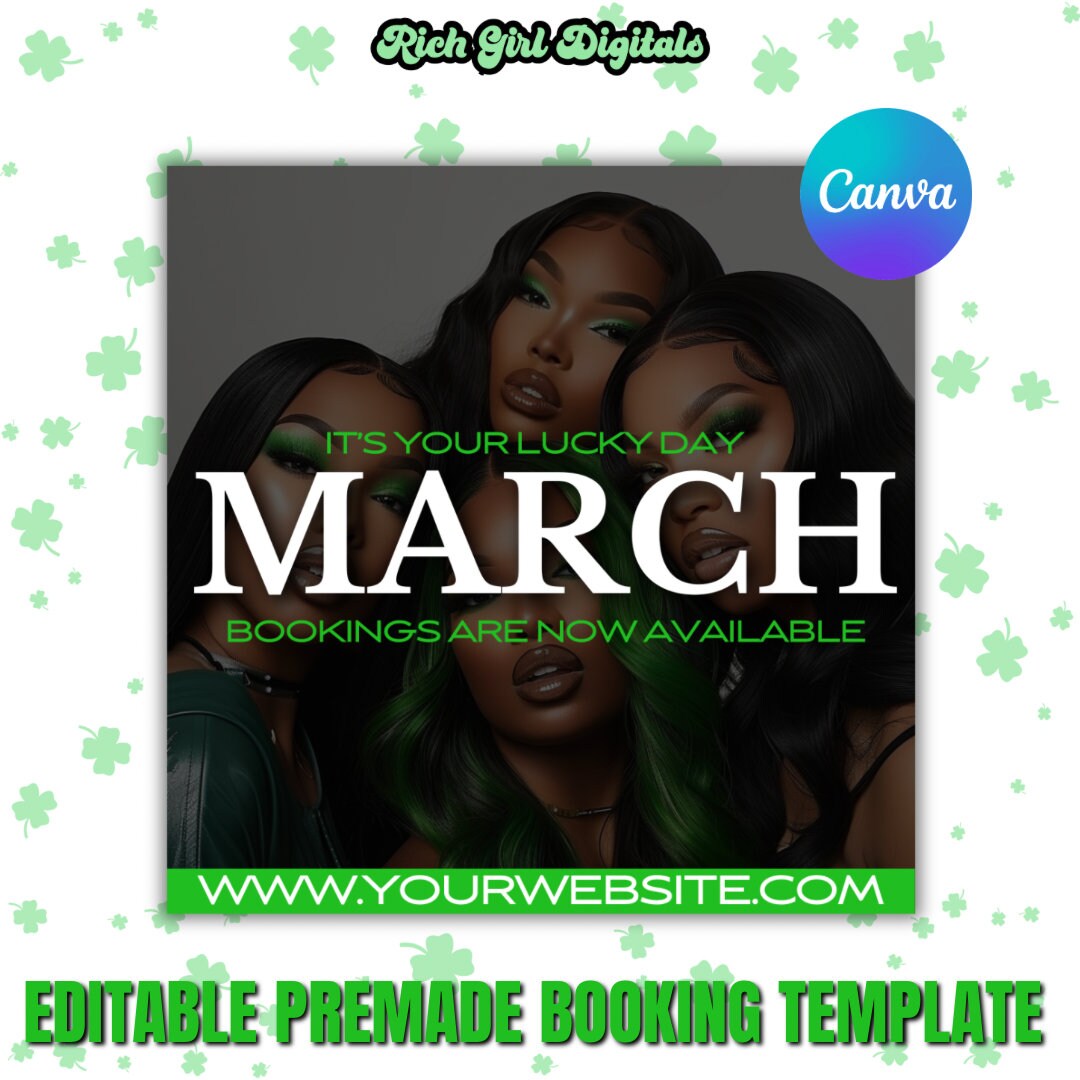 March Booking Flyer | March Appointment Flyer | Editable Premade March ...