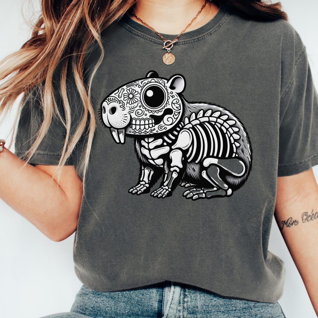 Capybara Shirt,capybara Skeleton Shirt,halloween Skeleton Shirt,funny ...