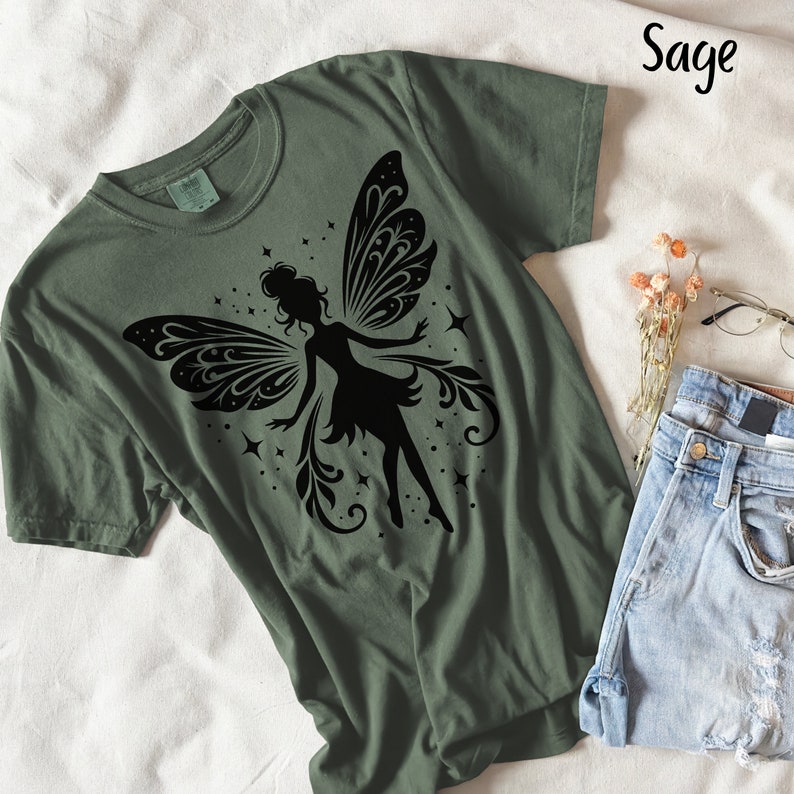 Fairy Silhouette Shirt,fantasy Fairy Shirt,dark Academia Shirt ...