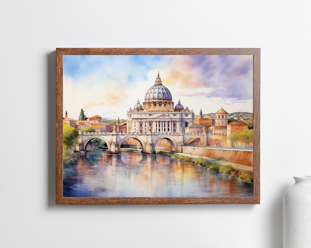 Vatican Giclée Print, St Peter's Basilica Watercolor Art - Etsy
