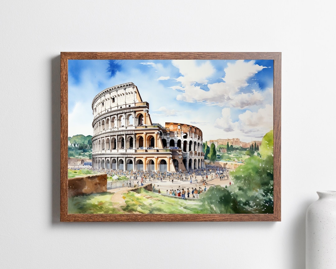 Colosseum Wall Art, Italy Watercolor Print, Rome Colosseum, Rome ...