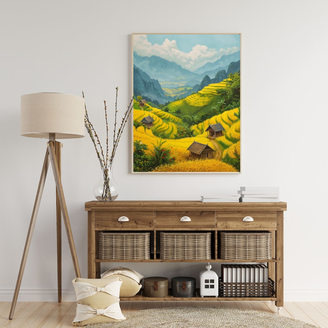 Sapa Vietnam Print, Yellow Terraced Rice Field Landscape Art - Etsy