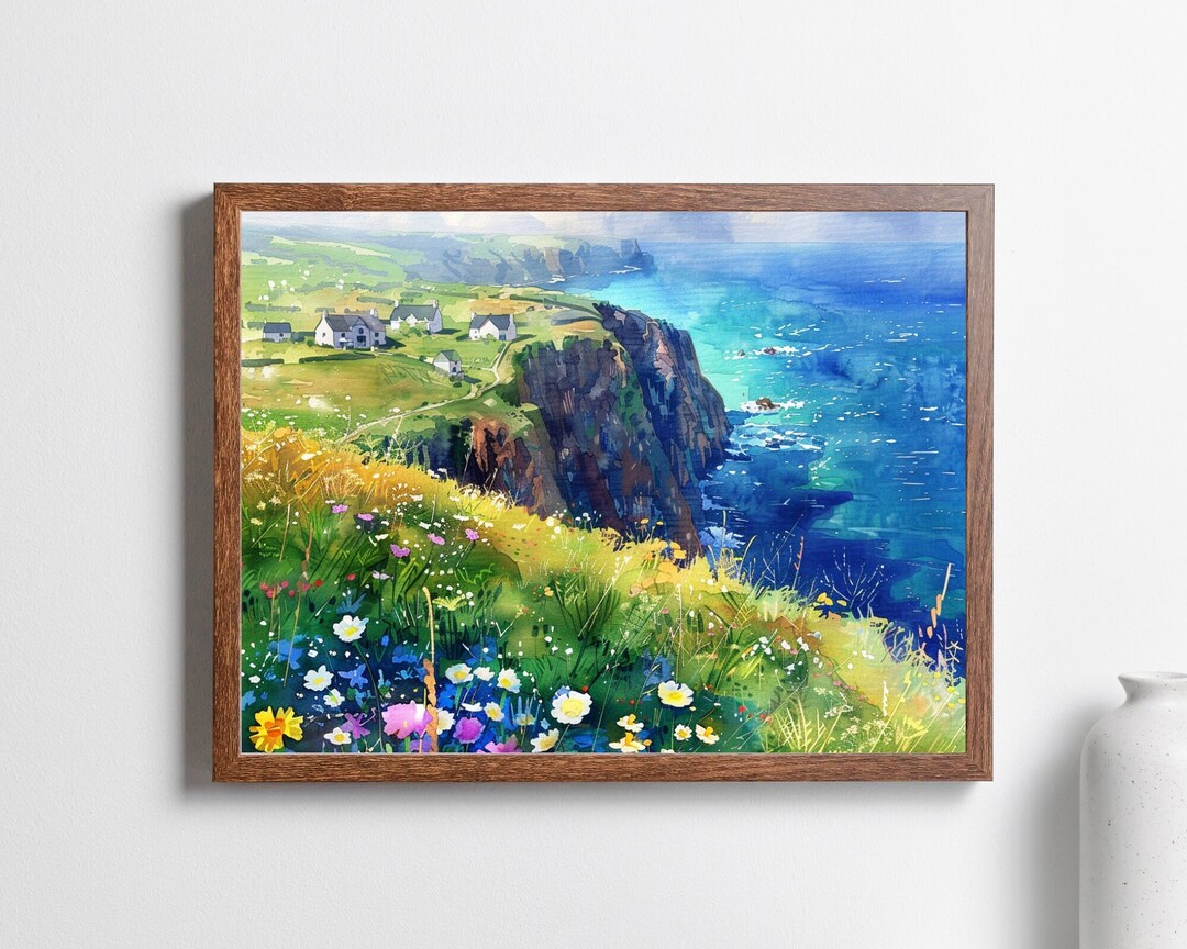 Dingle Peninsula Watercolor Art Print, Ireland Coastal View - Etsy