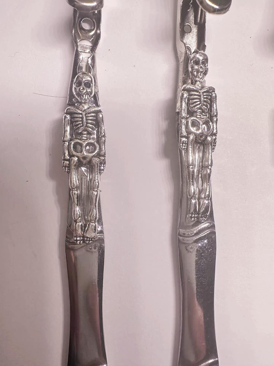 Skeleton Silver Spoon Clip – Gothic Halloween Debit Card Grabber ...