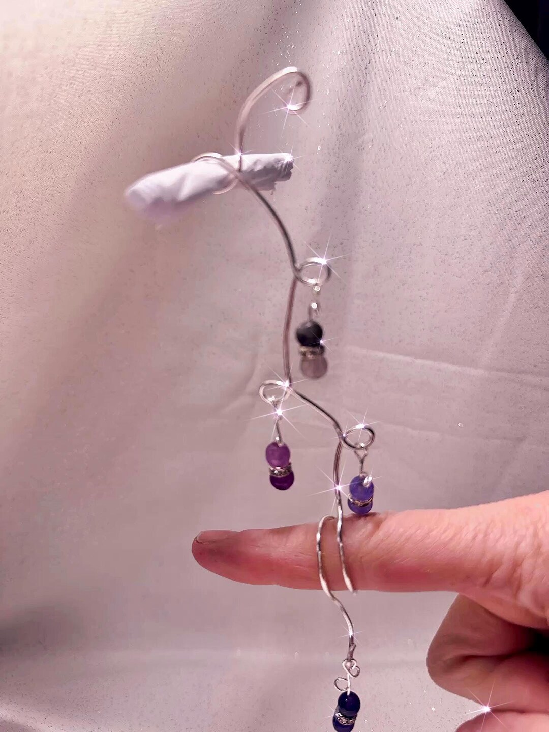 Elegant Gold Wire Cigarette Holder With Amathyst Purple Crystal Beads ...