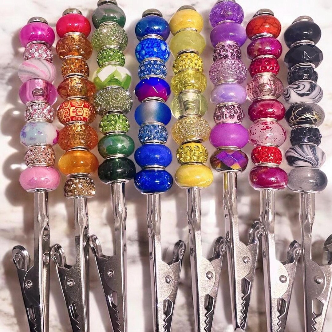 ATM Card Clip Credit Card Grabber With European Beads Beaded Card ...