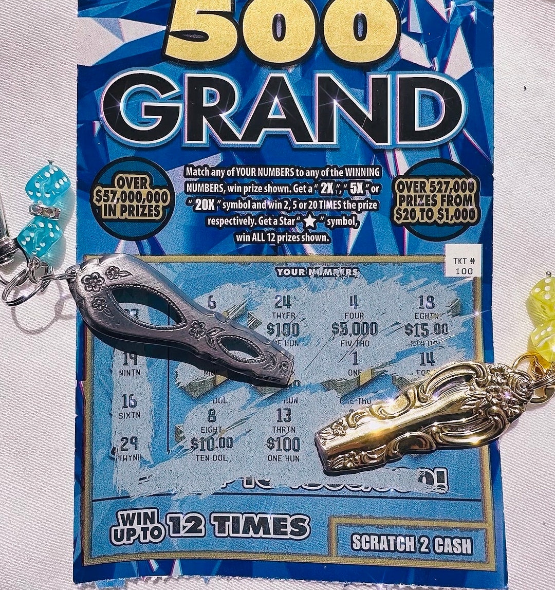 Lucky Lotto Scratcher Lottery Ticket Scratcher Gold or Silver With Dice ...