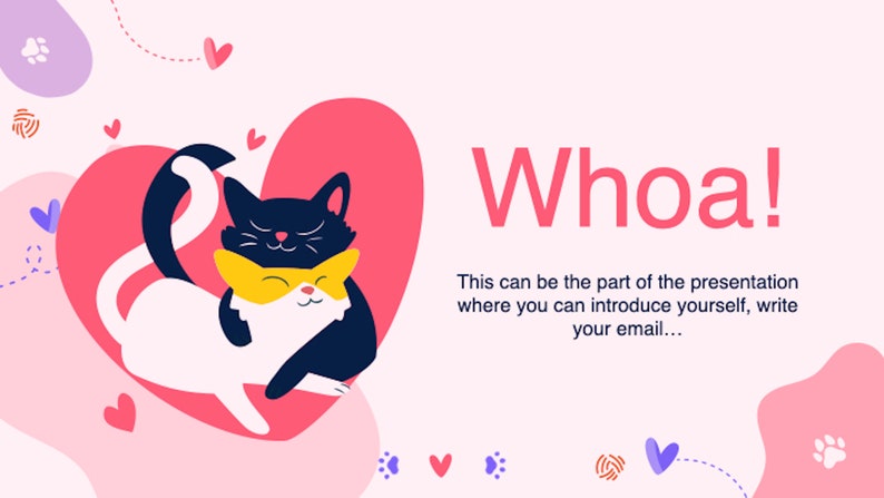 Whimsical Cat-themed Powerpoint Presentation Template Fun & Colorful ...