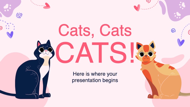 Whimsical Cat-themed Powerpoint Presentation Template - Fun & Colorful ...