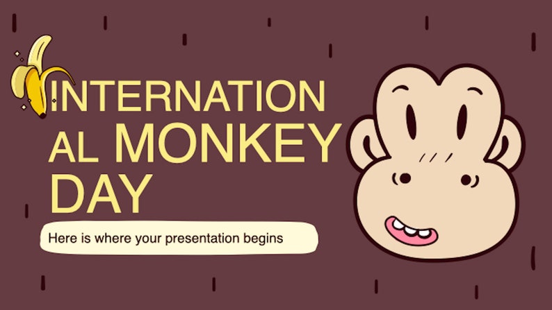 Editable International Monkey Day Powerpoint Presentation Template ...