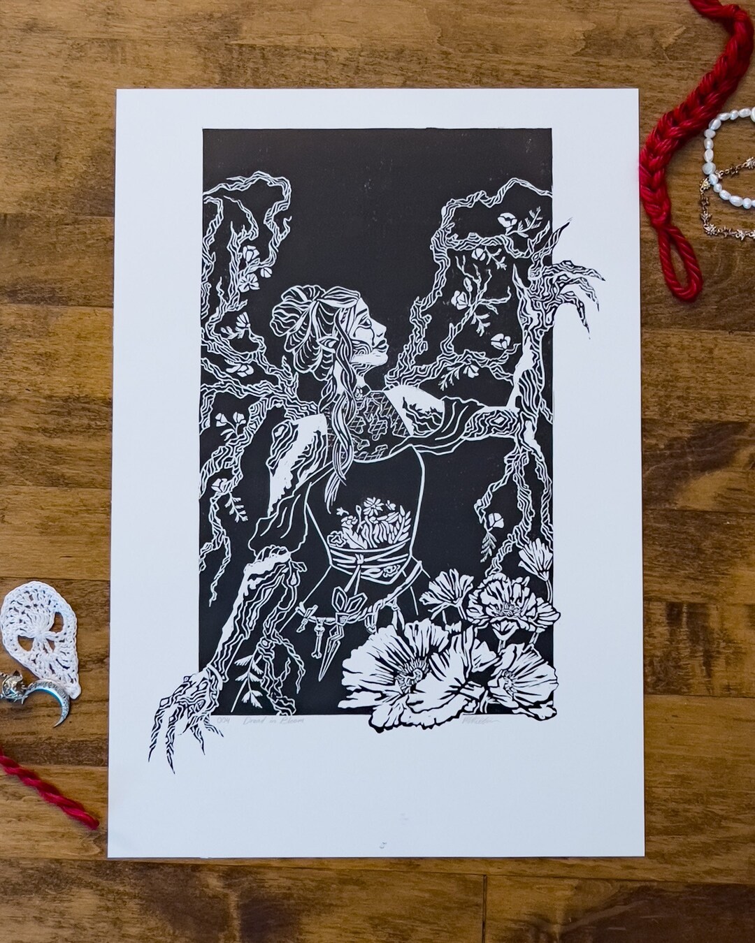 Critical Role Laudna Linocut Print Dread in Bloom 13x19 - Etsy