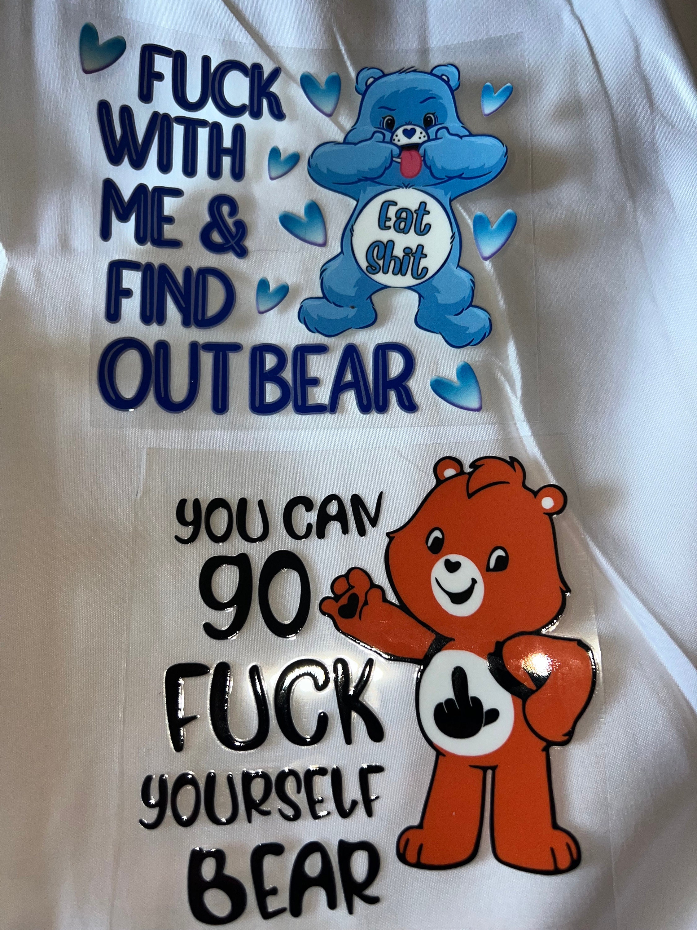 Swear Bear UVDTF Decals Bad Word Bears Uv DTF - Etsy