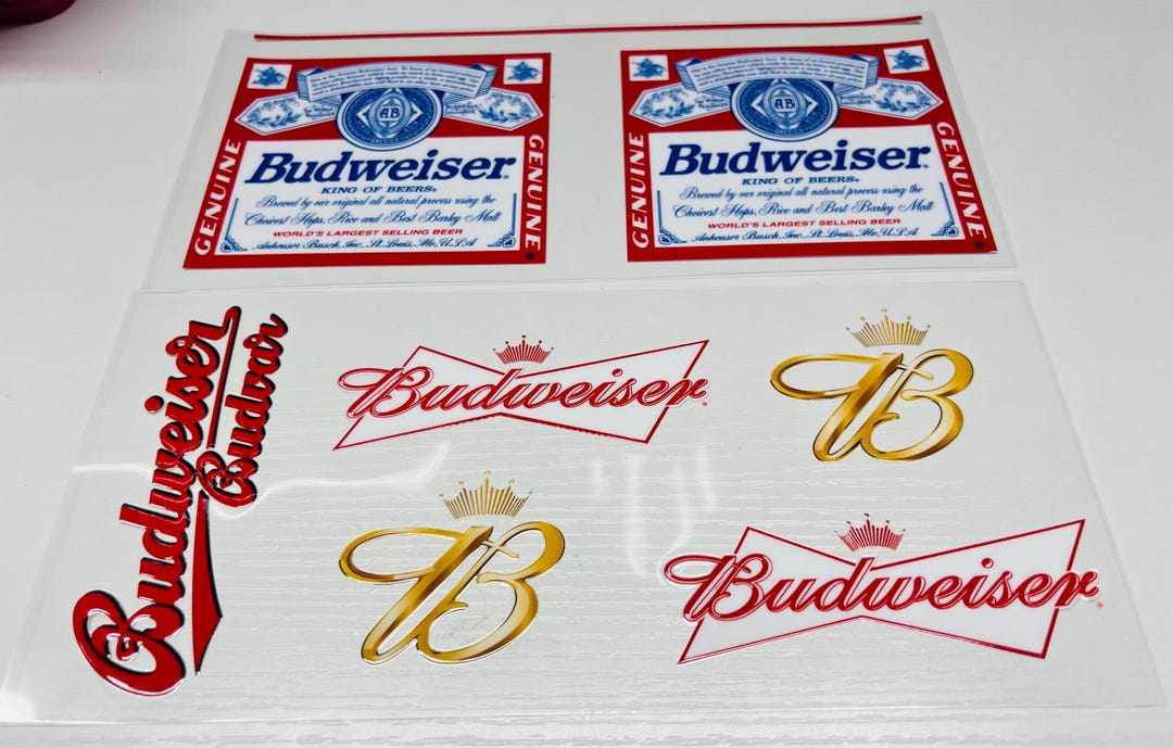 Budweiser 16 Oz Glass Can Uv Dtf Wrap! - Etsy