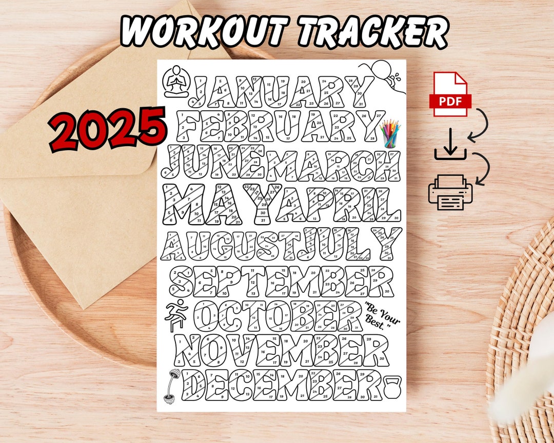 365 Days Coloring Habit Tracker, Yearly Goal Chart, 2025 Printable ...