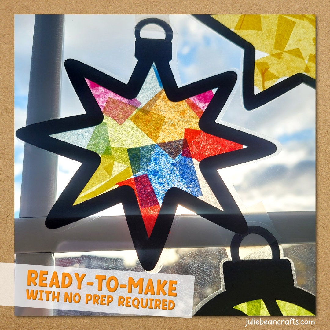 Christmas Ornament Sun-catcher Craft Kit for Kids – DIY Holiday Window ...