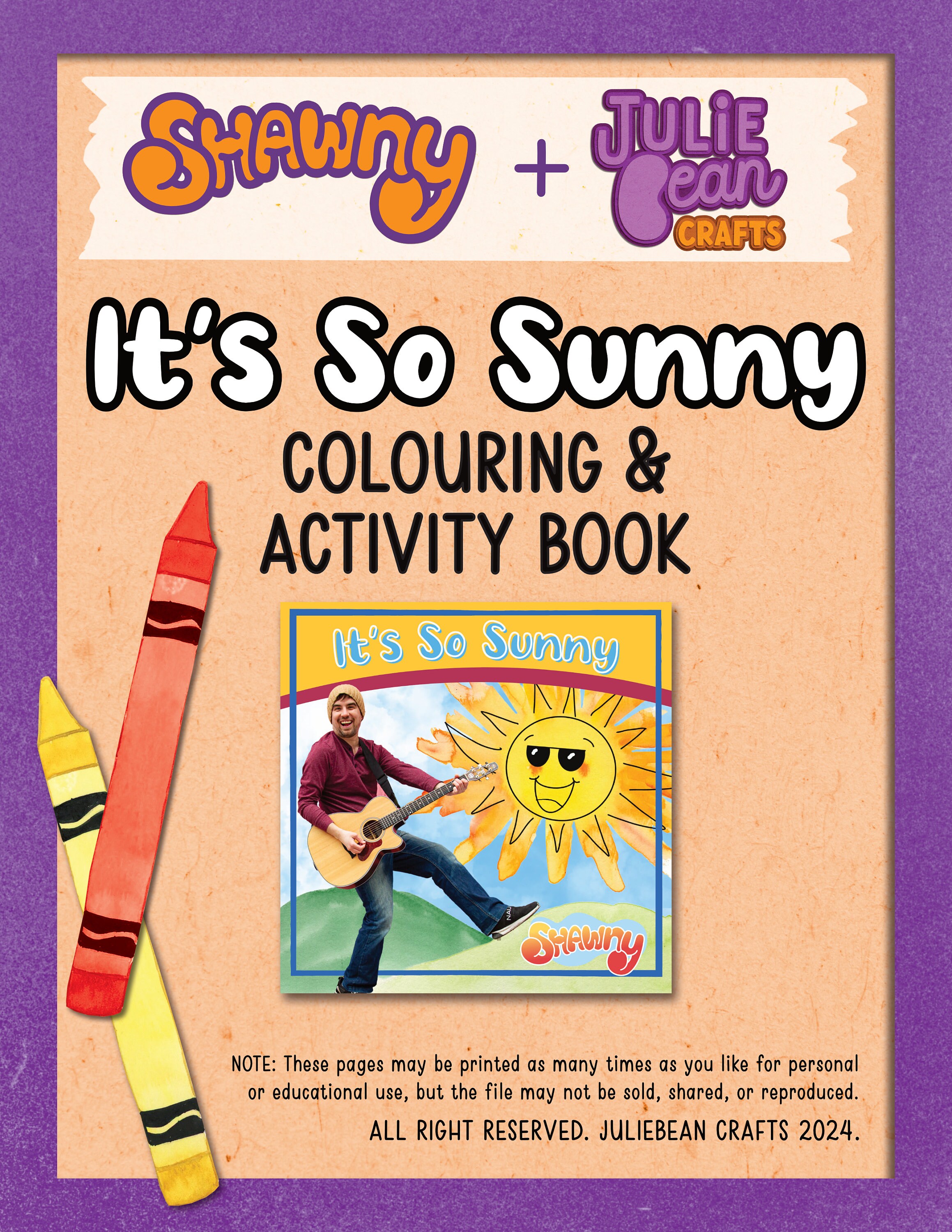 Printable Kids Coloring & Activity Book – "it's so Sunny" Fun Music and ...