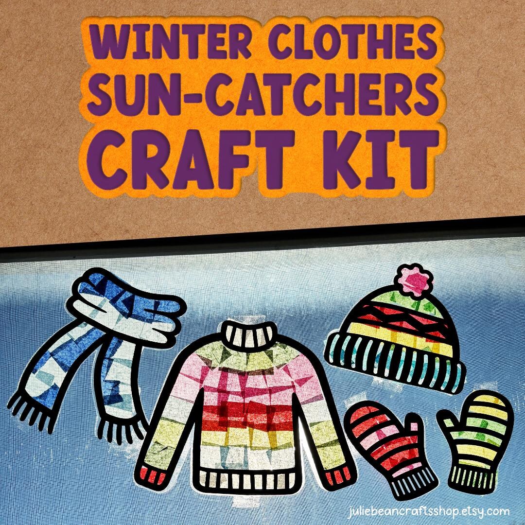 Winter Clothes Sun-catcher Craft Kit for Kids - Holiday Decorations ...