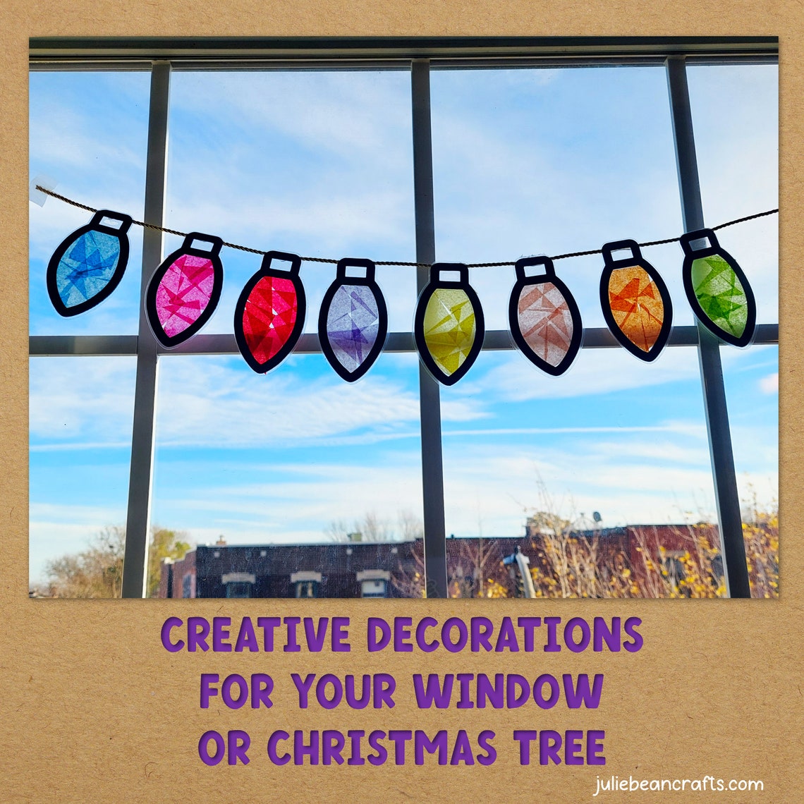 Christmas Lights Sun-catcher Craft Kit for Kids – DIY Holiday ...