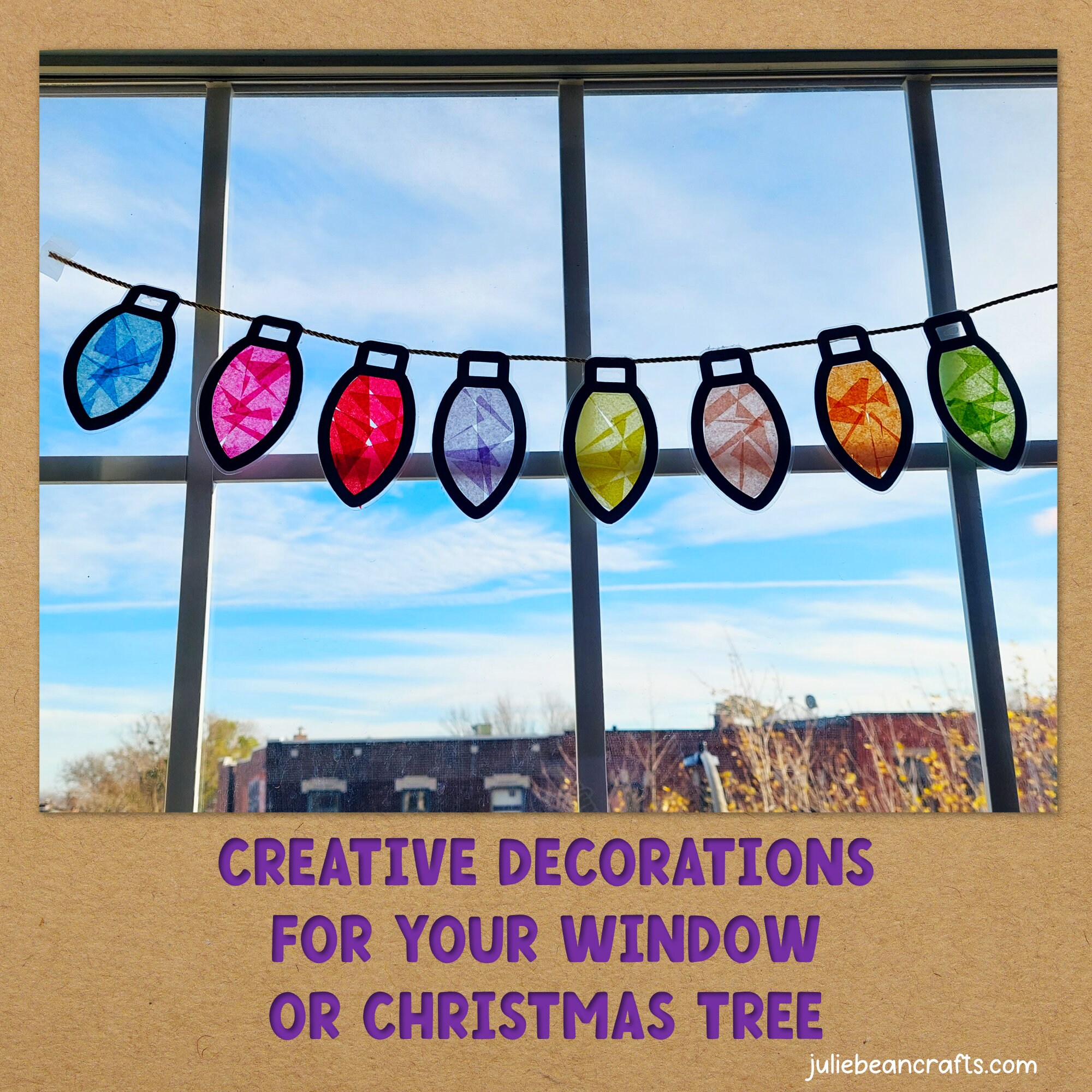 Christmas Lights Sun-catcher Craft Kit for Kids – DIY Holiday ...