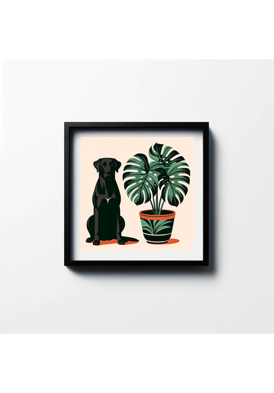 Monstera Dog Art Print - Etsy