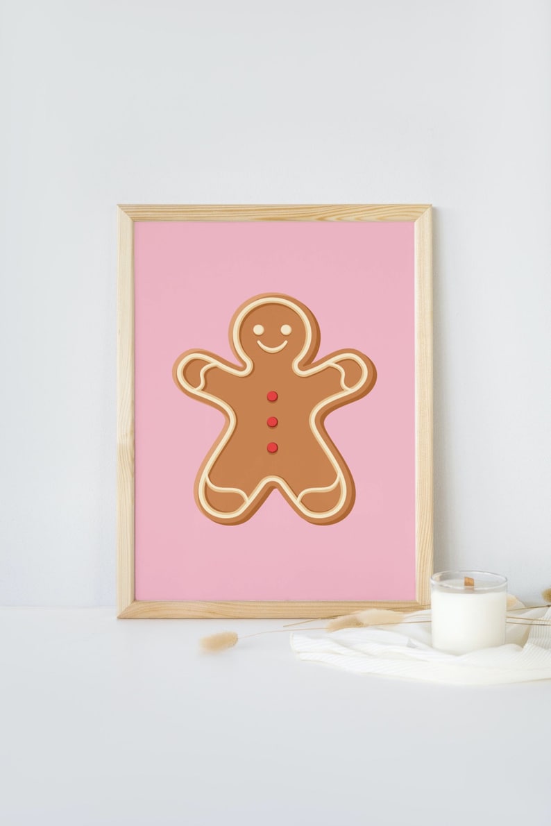 Gingerbread Man Print Christmas Digital Download Unique Holiday Gift ...