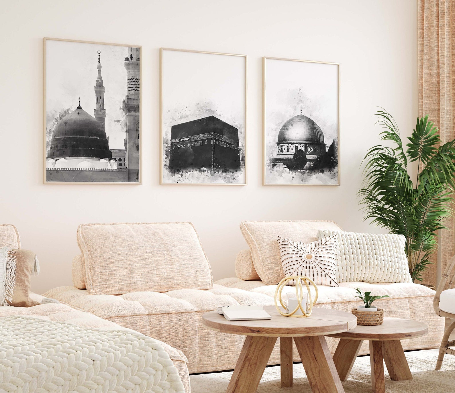 Islamic Poster Set, Kaaba Mecca Painting, Islamic Wall Art, Masjid ...