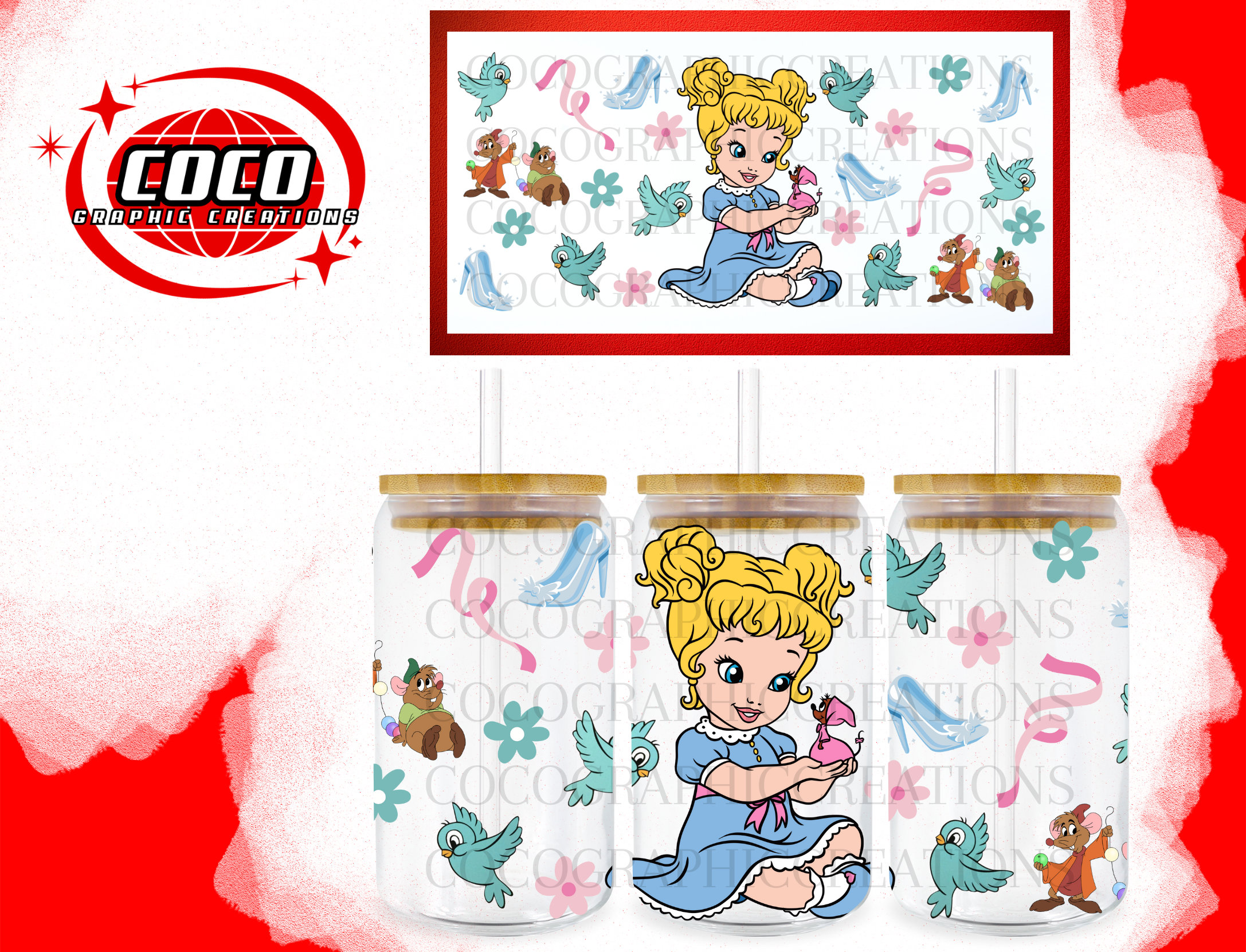 Cute Baby Cindy Princess Cup Wrap Cindy Baby Princess 16oz, Libbey Cup ...