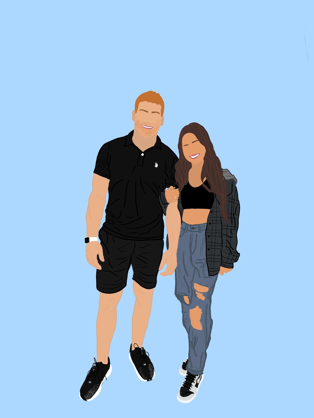 Faceless Portait, Personalized Portraits, Digital Download Png, Custom ...