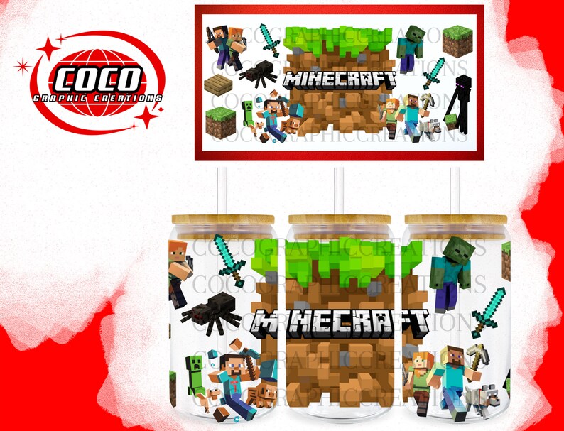 Minecraft Libbey Cup Wrap PNG - Etsy