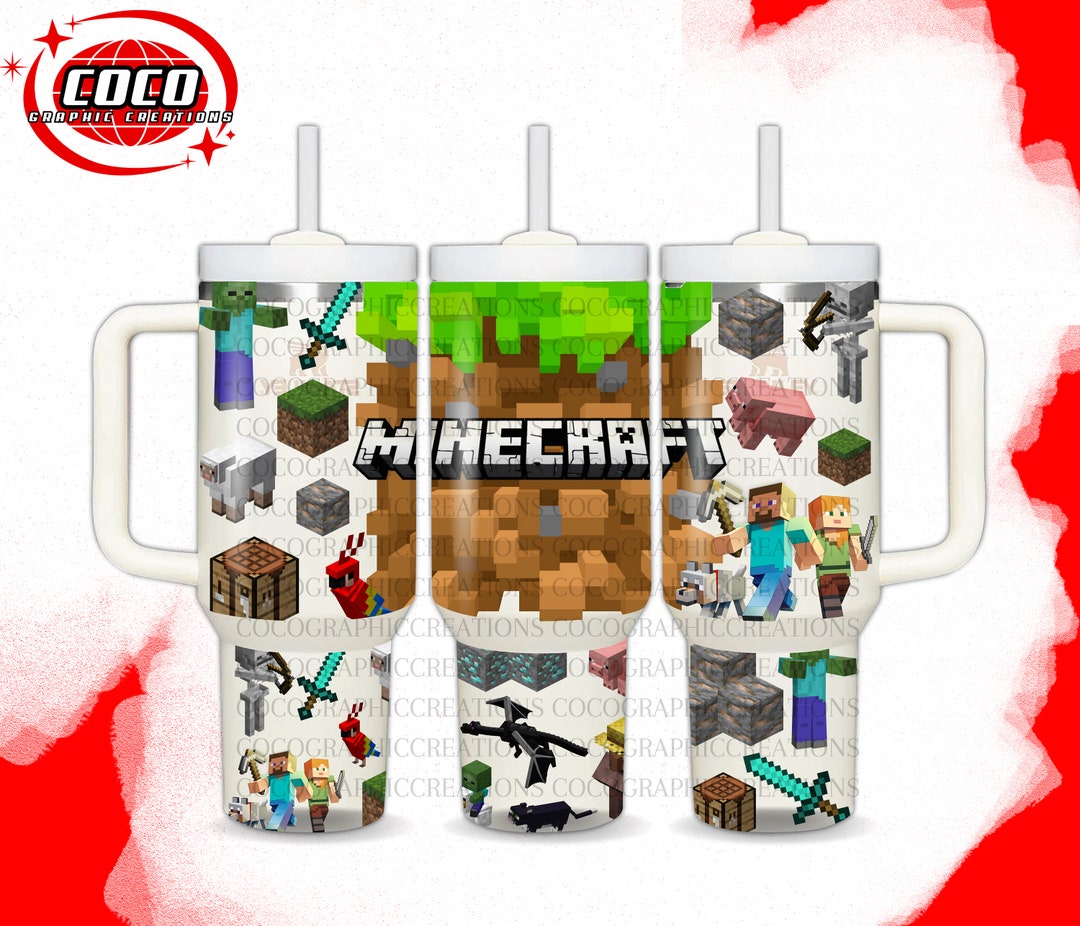 Minecraft 40oz Tumbler Wrap Minecraft 2 Piece Top/bottom PNG Digital ...