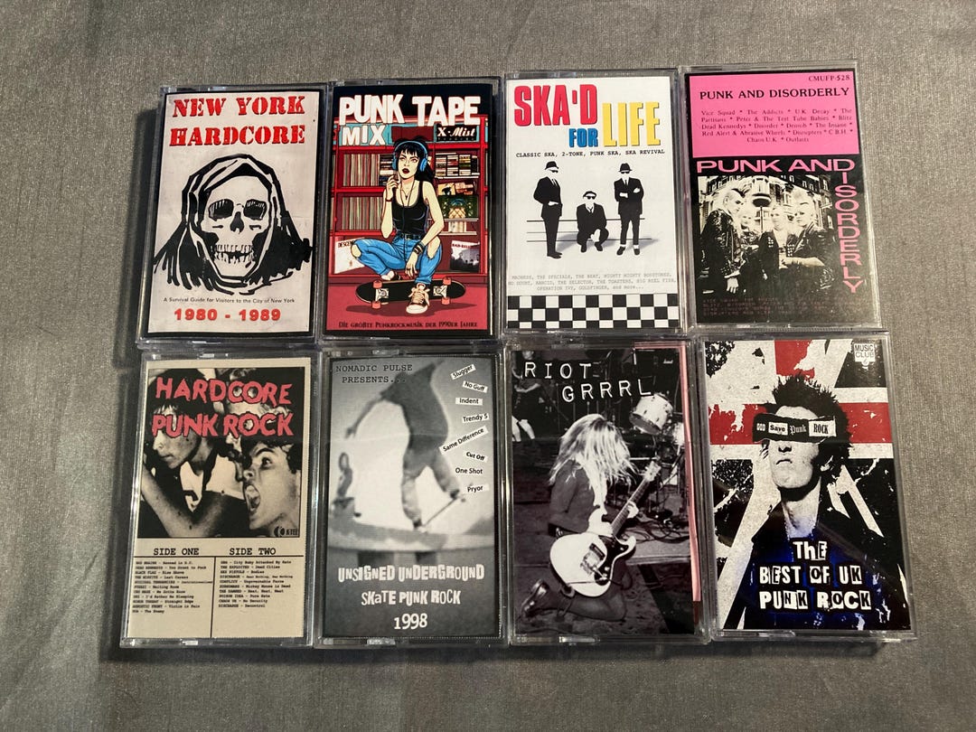 8 Punk Rock Cassette Tape Compilations. Punk, Hardcore, Ska, Riot Grrrl ...