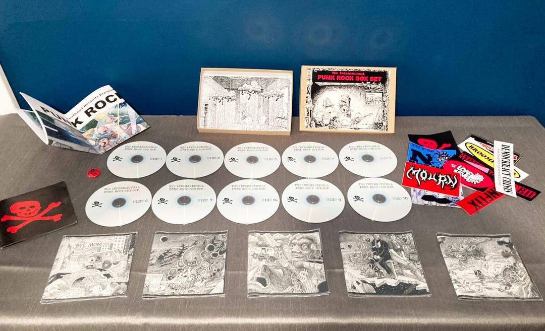 Punk Rock Box Set 10 Cds, 300 Punk Rock Bands. Poster, Punk Stickers ...