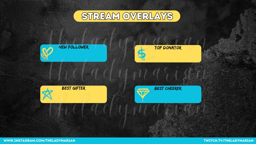 Twitch Overlay Best Gifter, Best Cheerer, New Follower, Top Donator - Etsy