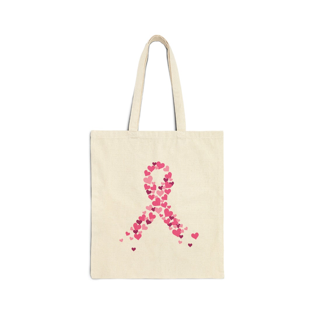 Breast Cancer Cotton Canvas Tote Bag, Breast Cancer Bag, Breast Cancer ...