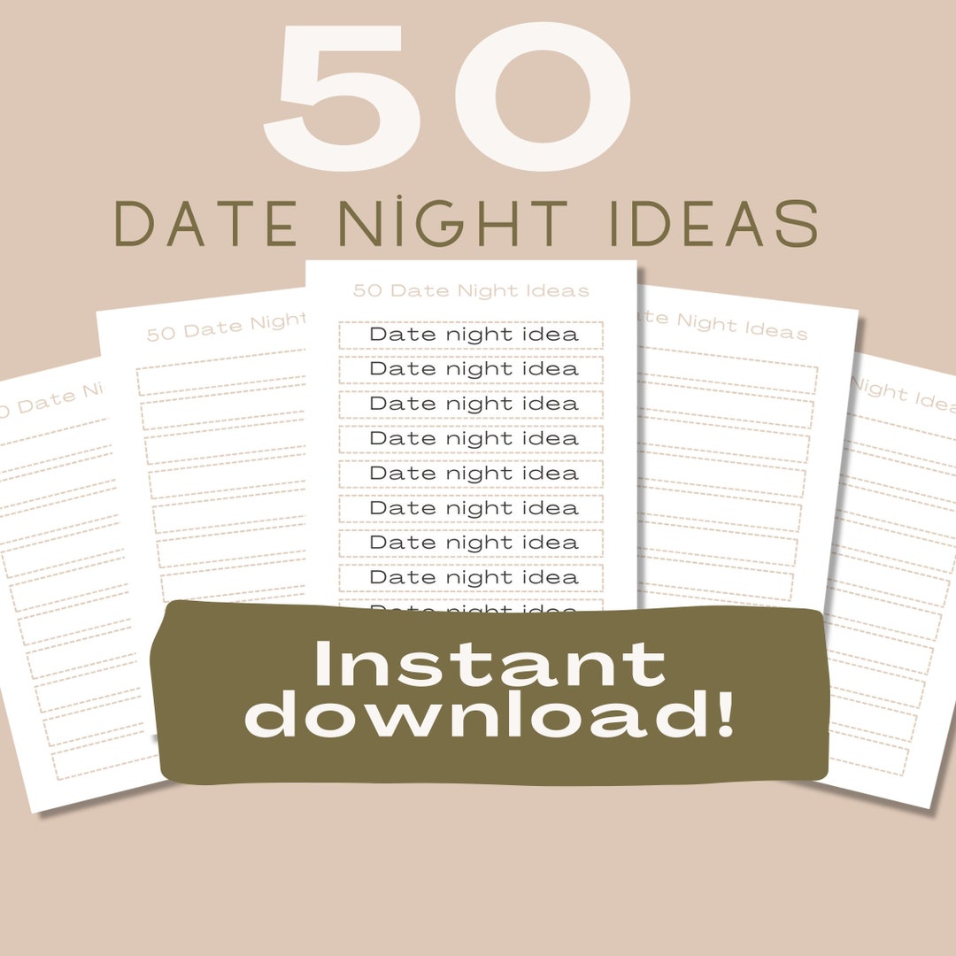 Date Night Ideas Instant Download Ideas for Dates Printable Pdf ...