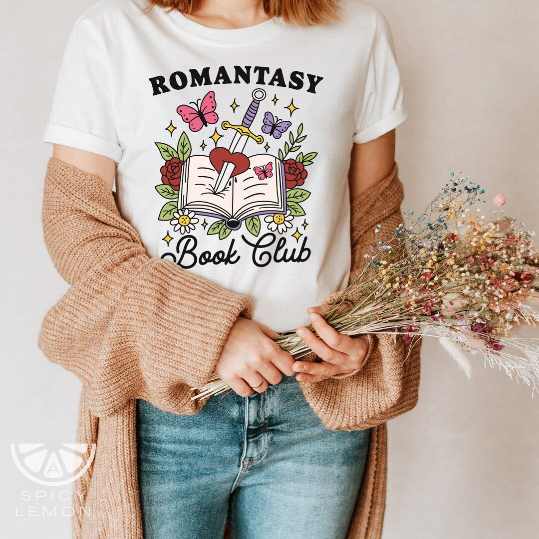 Romantasy Shirt for Romance Reader Cute Gift for Her Bookish Fantasy ...