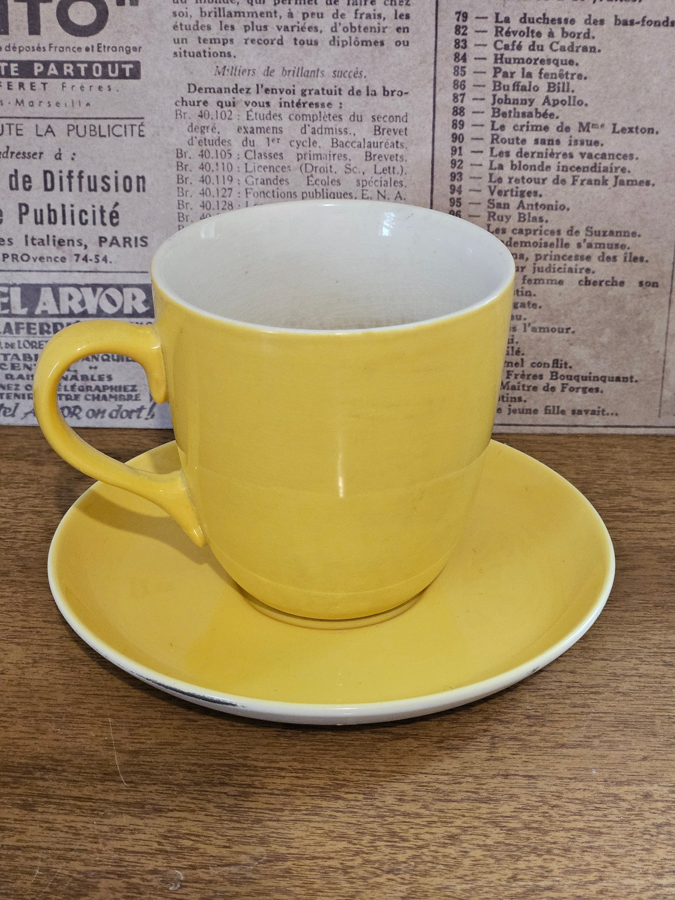 Vintage 1951 Ironstone Yellow Tea Cup & Saucer, Valentine's Gift for ...