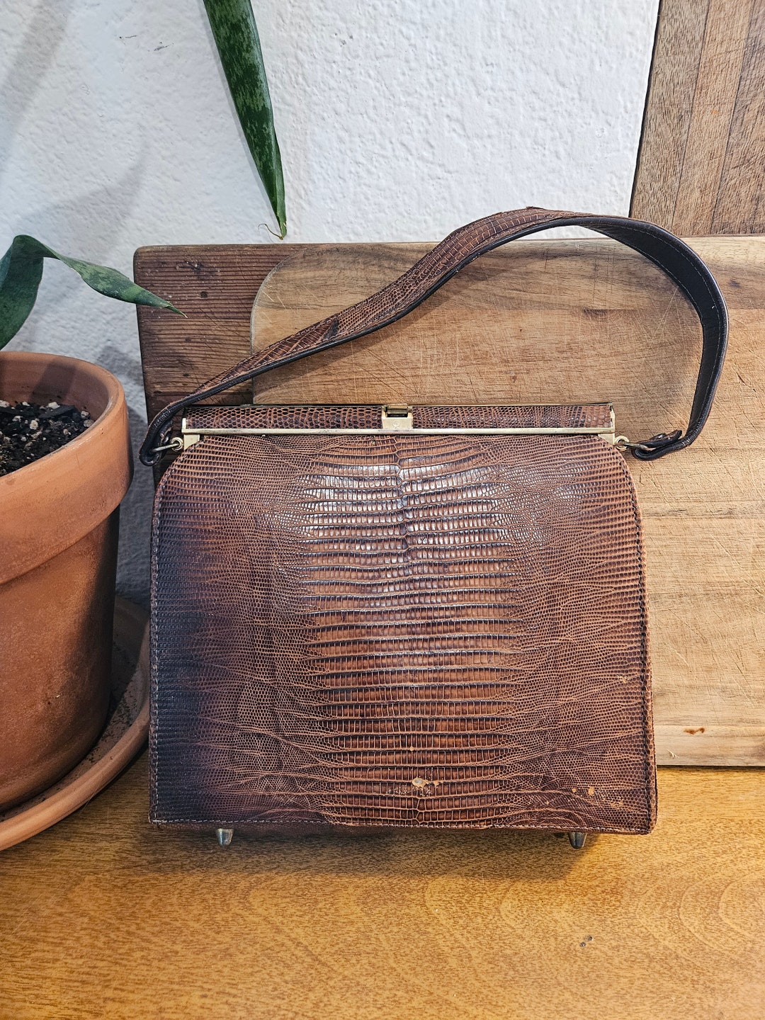 Vintage Leather Purse, Vintage Animal Skin, Lizard Purse, Alligator ...