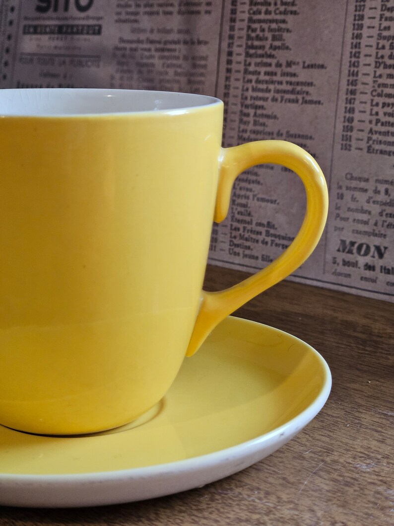 Vintage 1951 Ironstone Yellow Tea Cup & Saucer, Valentine's Gift for ...