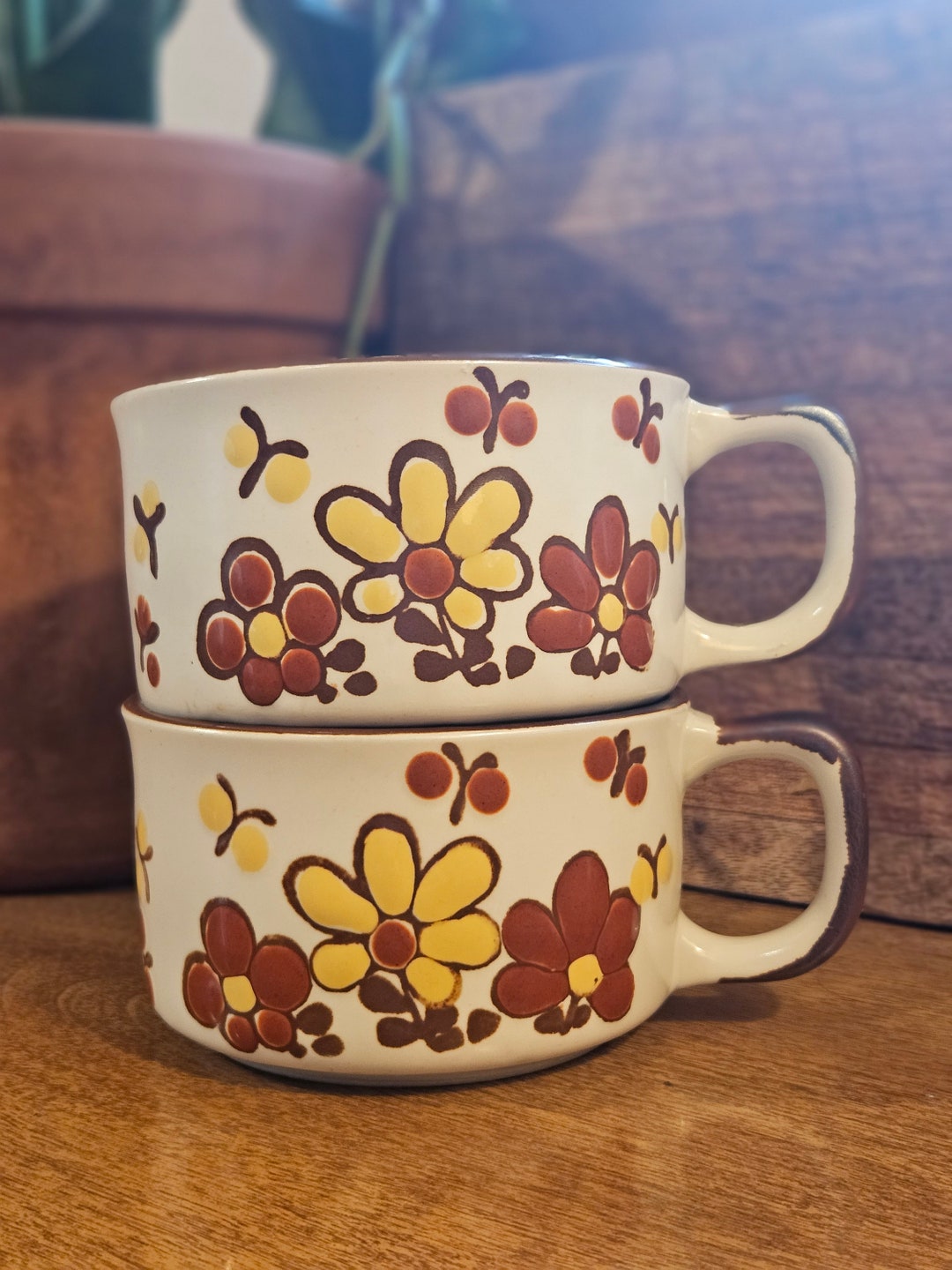 Vintage 70s Ceramic Mugs, Midcentry Kitchen, 70s Mugs, 70s Pottery - Etsy