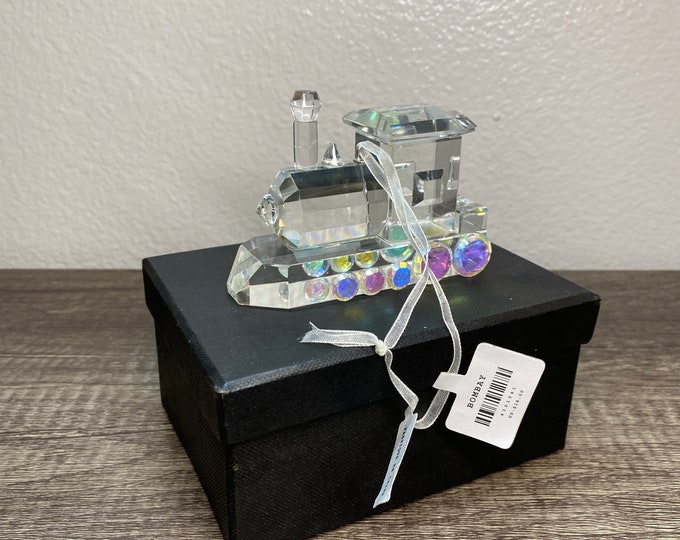 Bombay Crystal Glass Steam Locomotive TRAIN Ornament 3.5" X 2.5" NEW IB ...