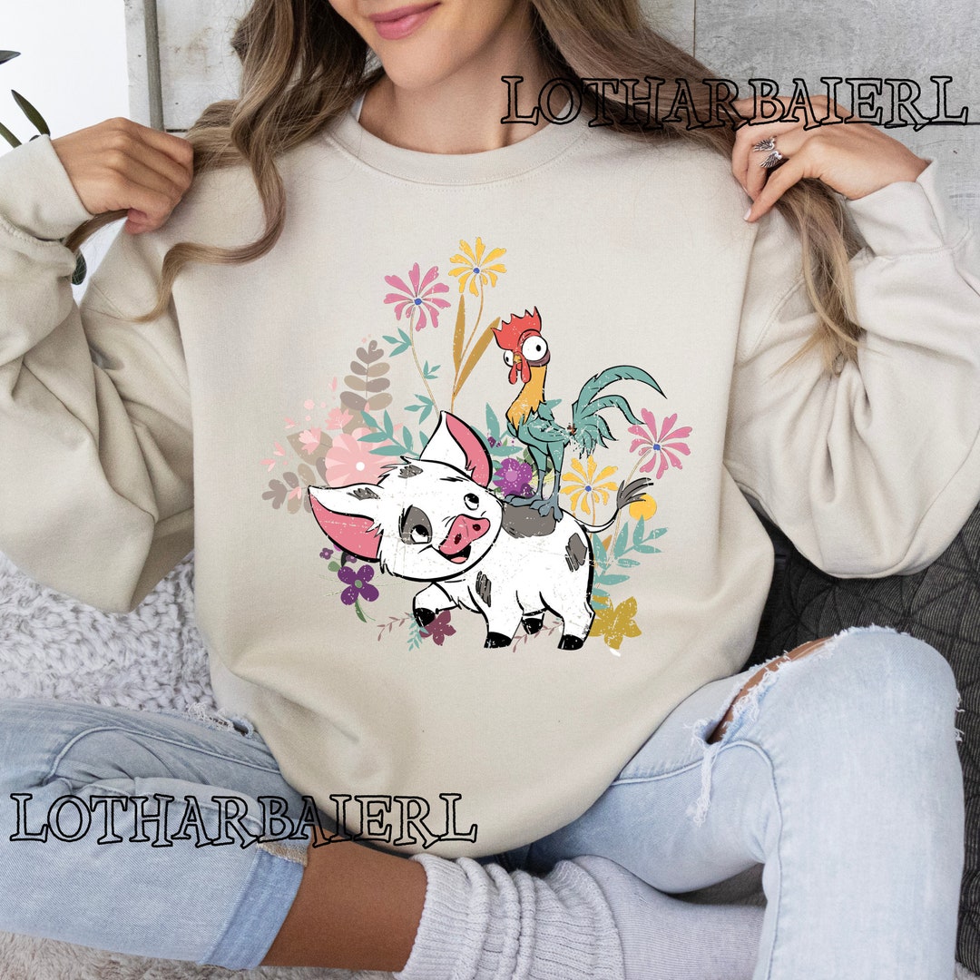 Moana Disney Tee, Floral Hei Hei Pua Comfort Shirt, Princess Moana ...