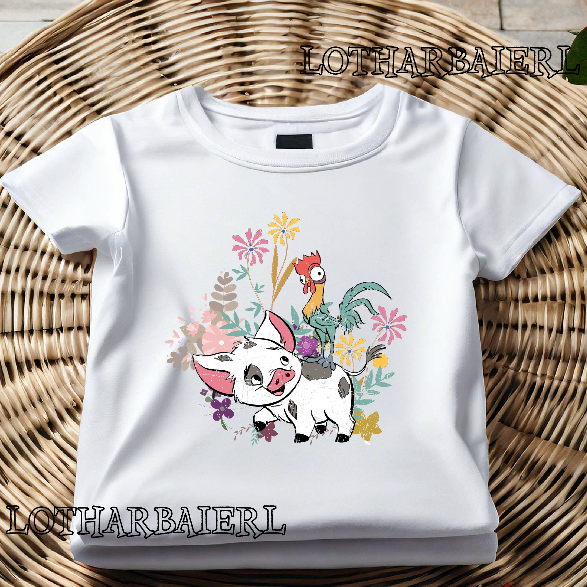 Moana Disney Tee, Floral Hei Hei Pua Comfort Shirt, Princess Moana ...