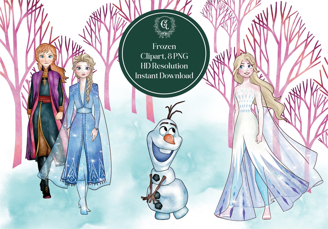 Frozen 2 Watercolor Clipart, PNG HD Resolution - Etsy