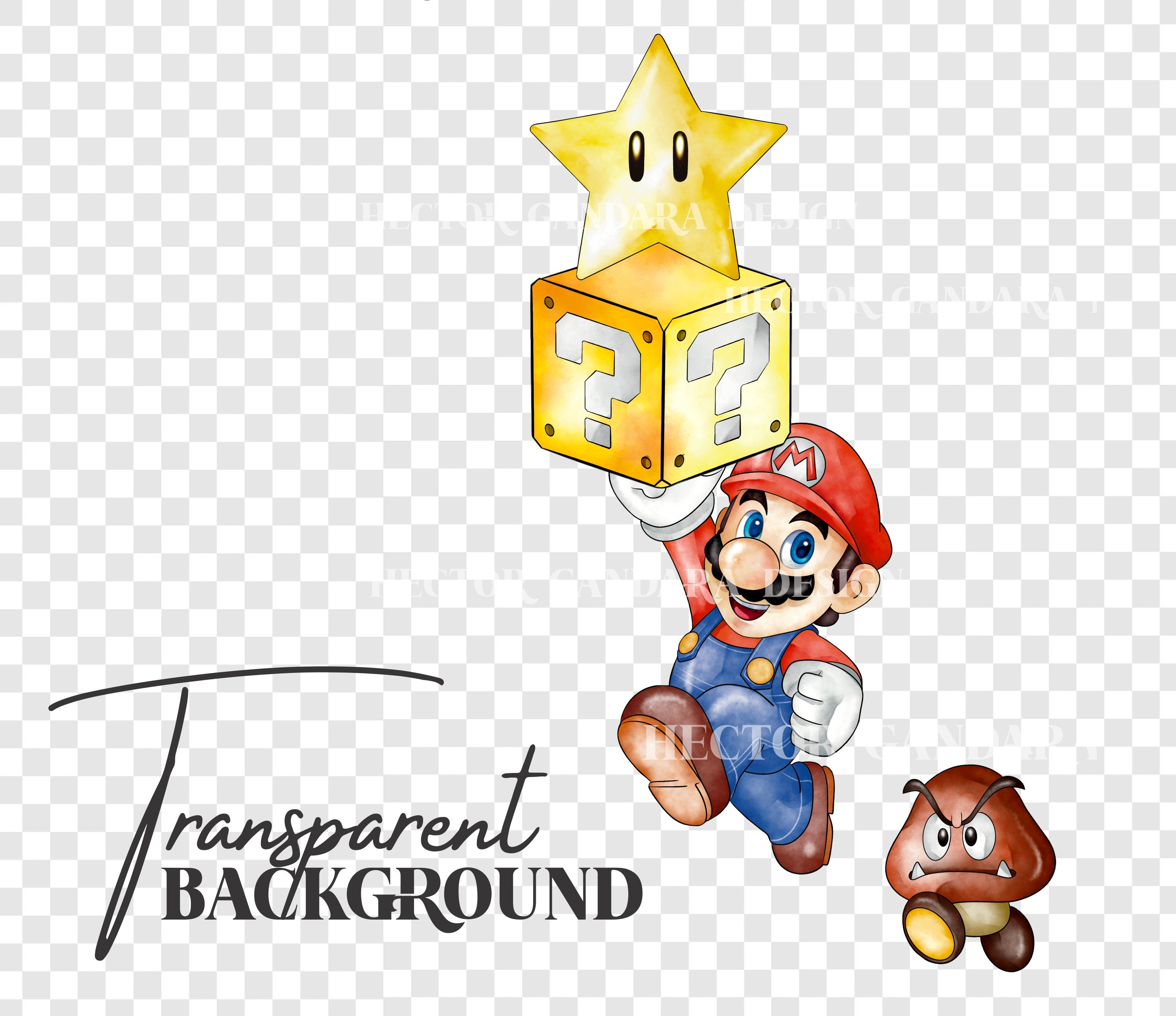 Super Mario bros imprimible PNG luxury watercolor Mario - Etsy México