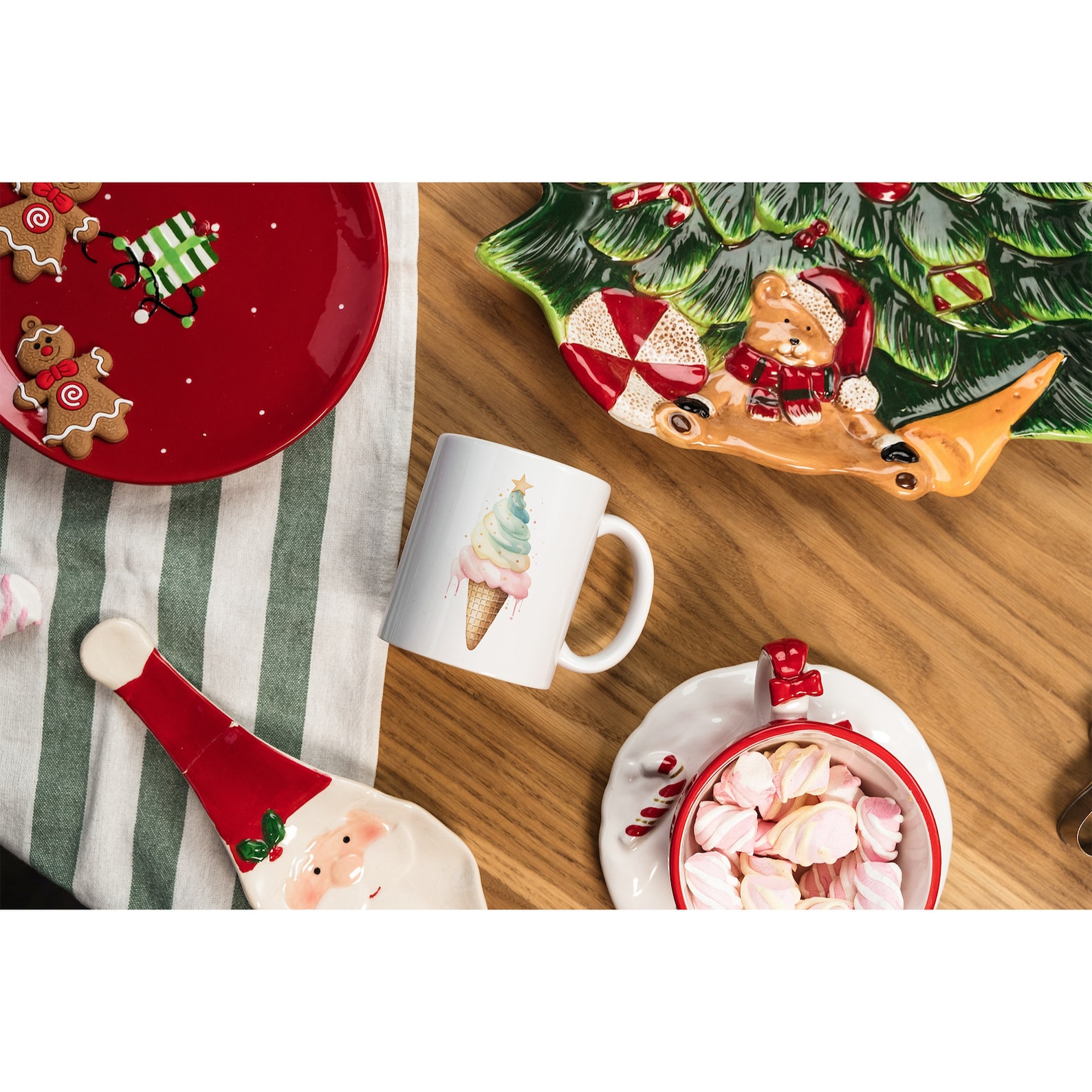 Christmas Ice Cream Cone ,watercolor, Sublimation, Santa Clipart ...