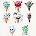 Halloween Ice Cream Cone Clipart Set, Spooky Dessert PNG Files, Cute ...