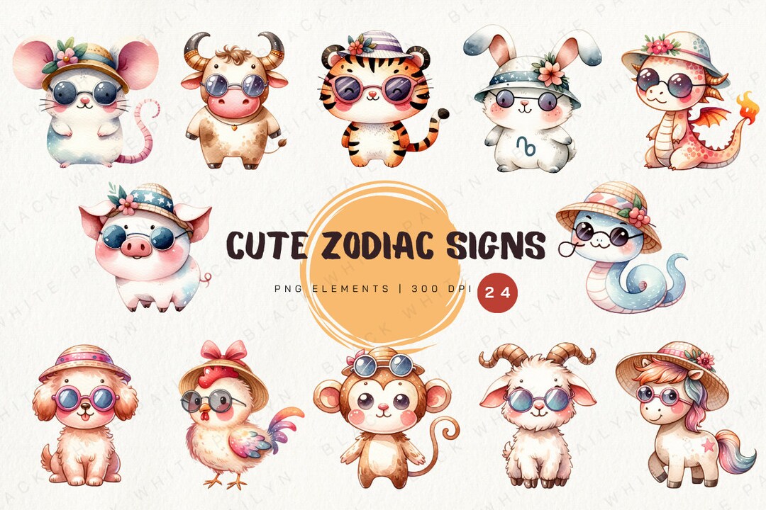 Cute Chinese Zodiac Clipart,zodiac Clipart ,zodiac Png,horoscope ...
