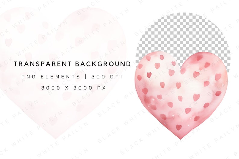 Polka Dot Hearts Clipart, Valentine's Day Boho Hearts Png, Love Clipart ...
