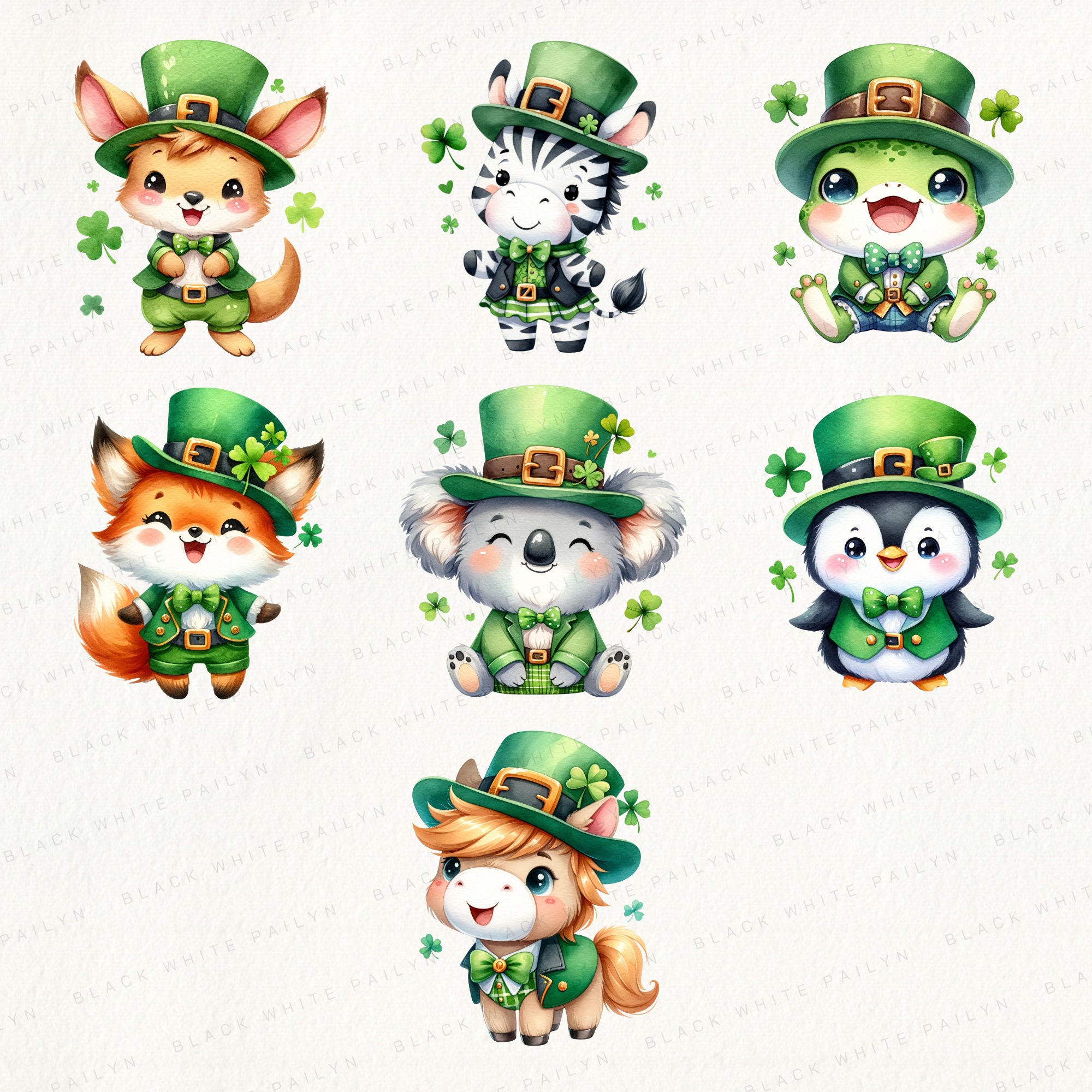 Watercolor Animals St.patrick's Day Clipart,animals Png,animals Clipart ...